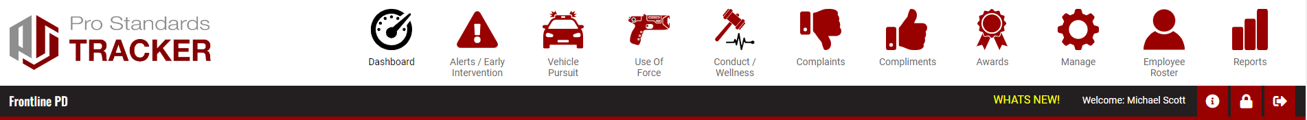 Quickly access Frontline's updates with the 'Whats New!' icon in the ...