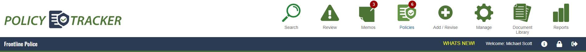 Quickly access Frontline's updates with the 'Whats New!' icon in the ...