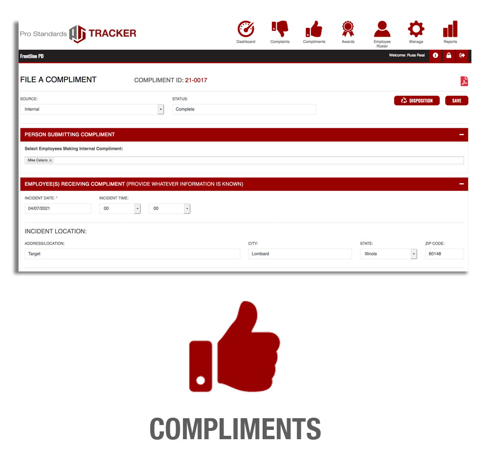 Professional Standards Tracker For Police Departments