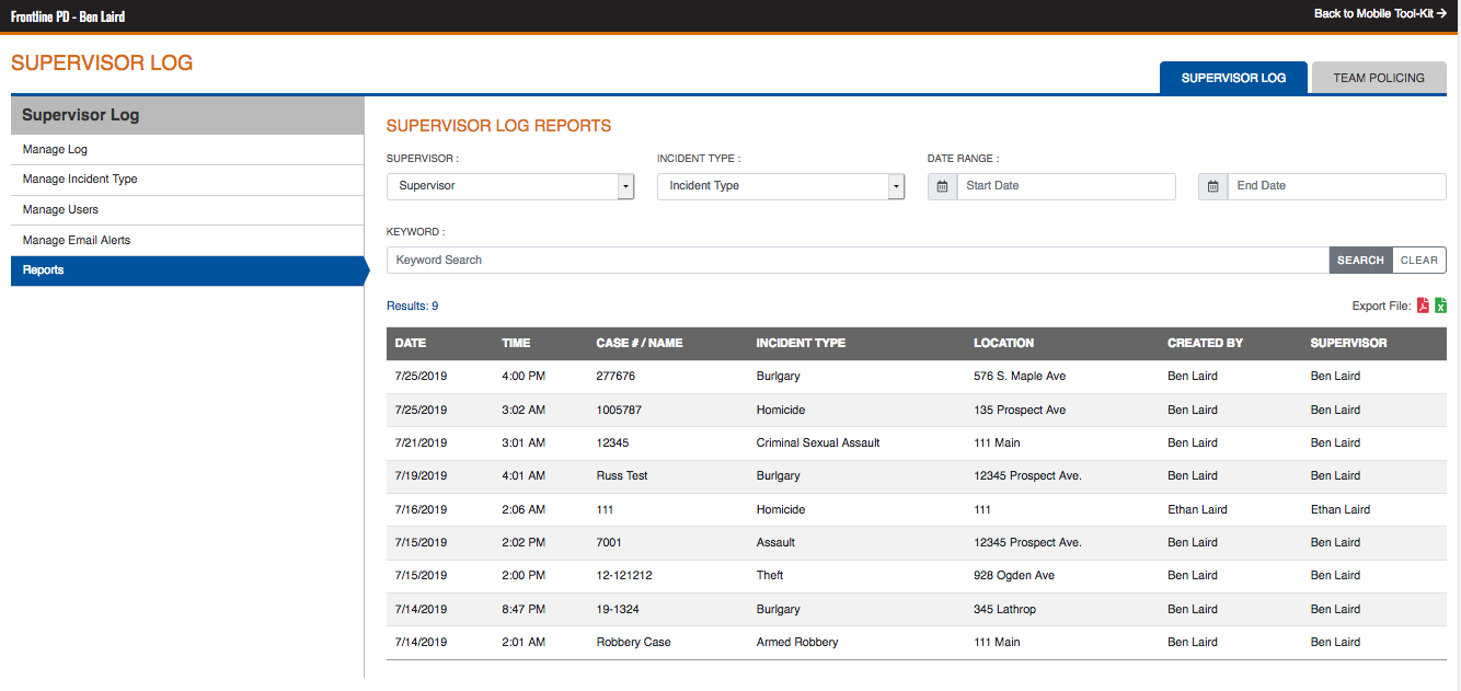 Mobile Roll Call for Police Departments