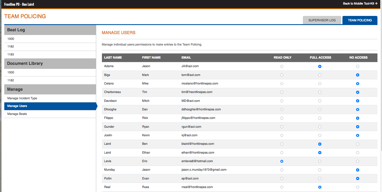 Mobile Roll Call for Police Departments