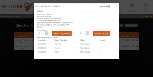 Directed Patrol Software for Police } Frontline Public Safety Solutions