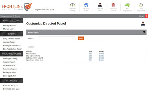 Directed Patrol Software for Police } Frontline Public Safety Solutions